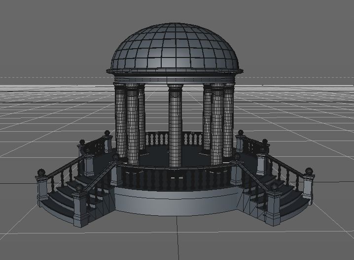 3D model Rotunda with four staircases VR / AR / low-poly | CGTrader