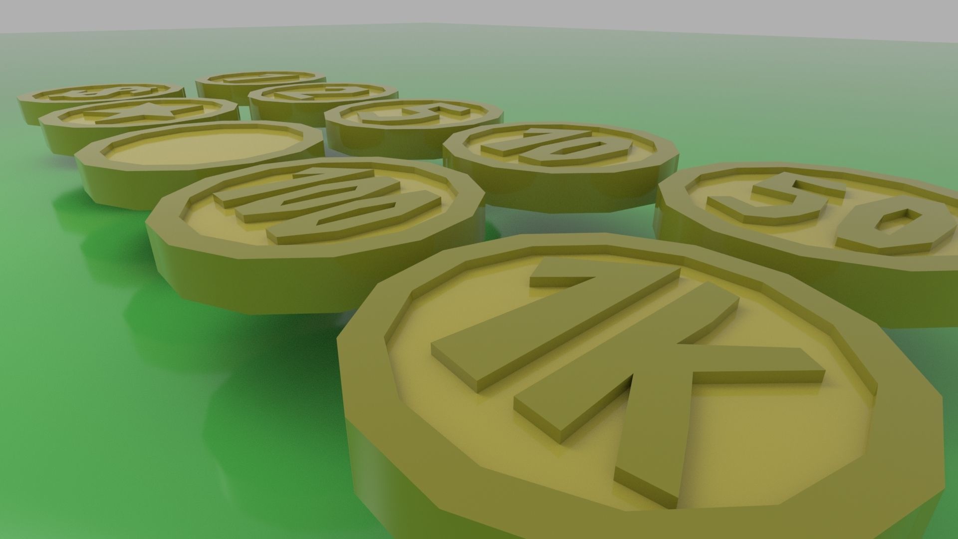3D model Lowpoly Gold Coins and Coin Piles VR / AR / low-poly | CGTrader