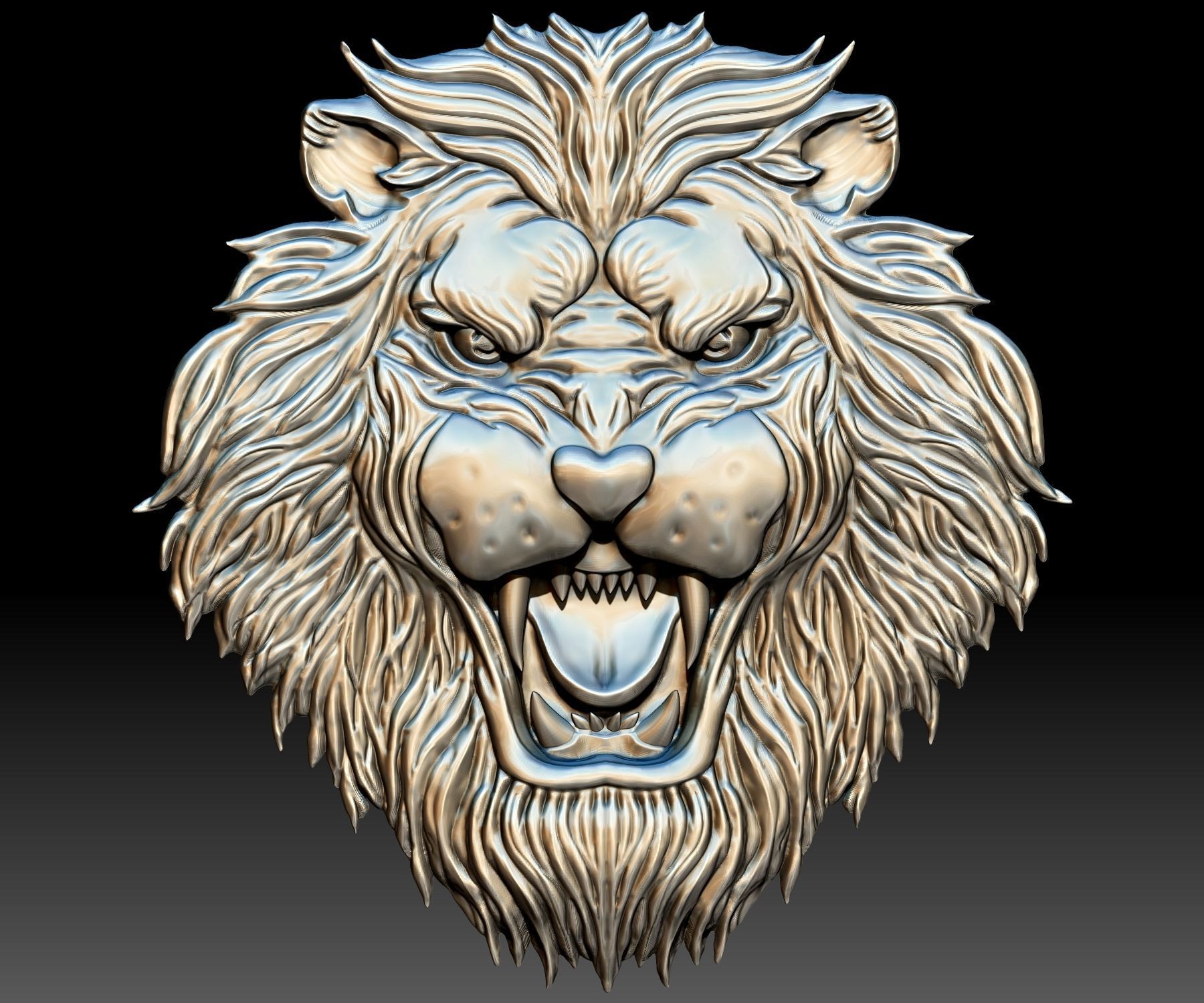 Tiger Head STL File 3d Model Relief For CNC Tiger Head STL File 3d Model Relief For CNC