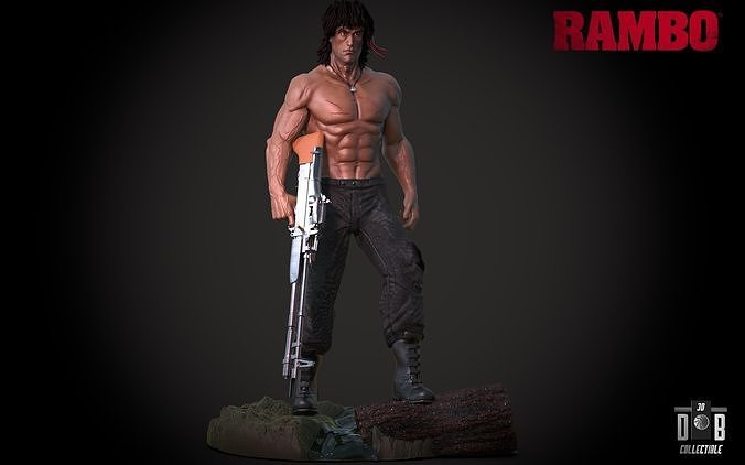 Rambo statue 3D 3D model 3D printable | CGTrader