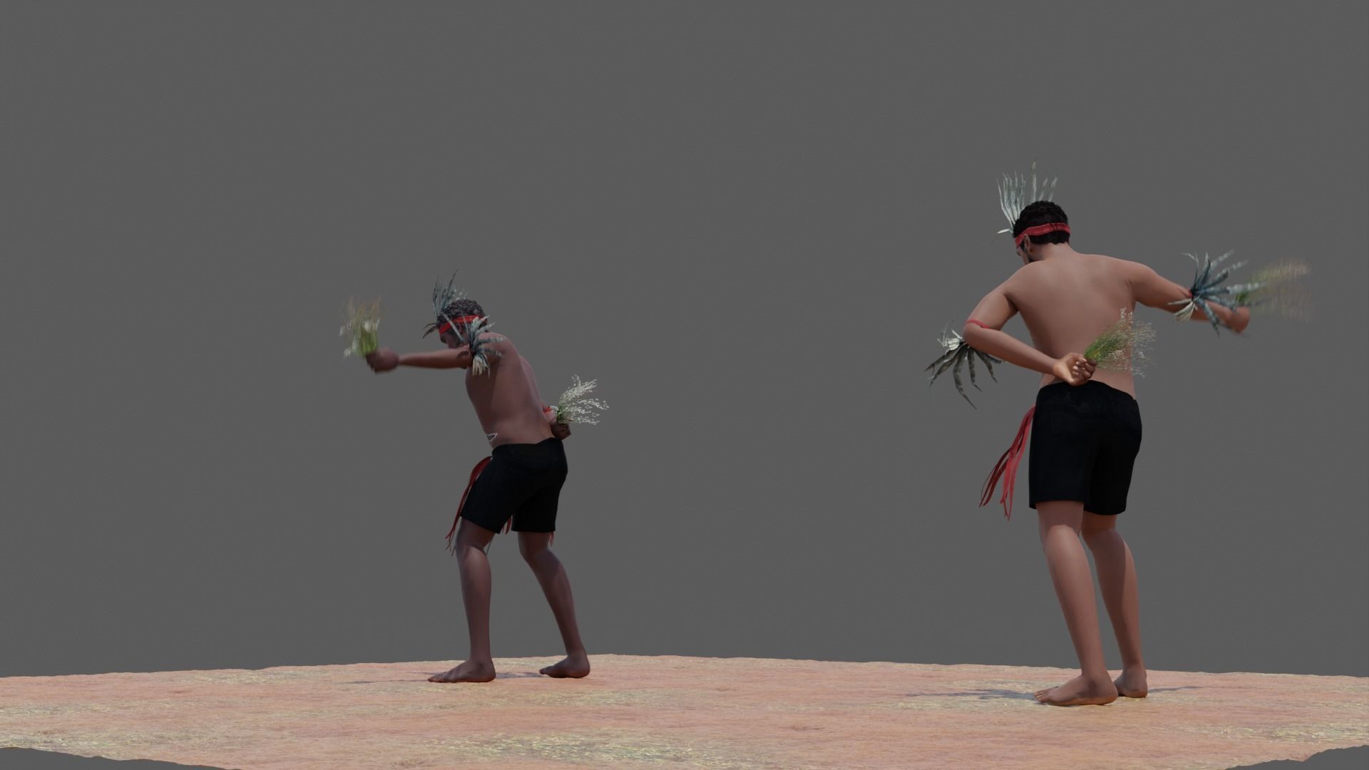 3D Australian Aboriginal Men Dancing 3D model animated rigged | CGTrader