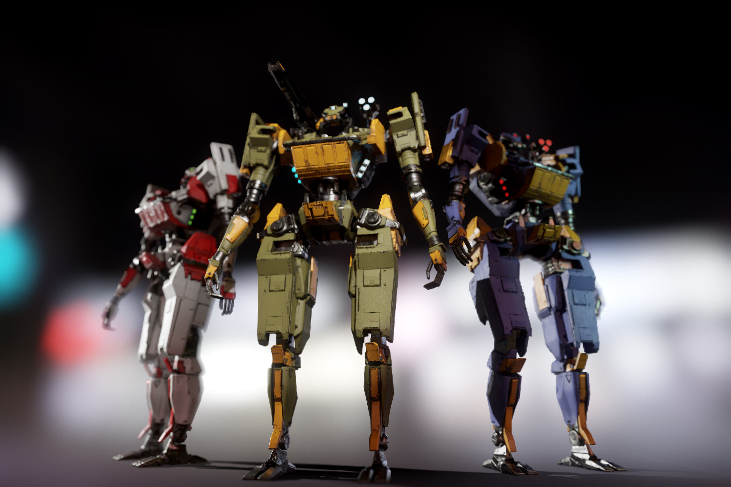 3D model Humanoid Robot 02 Heavy Armor Low-poly 3D model VR / AR / low ...