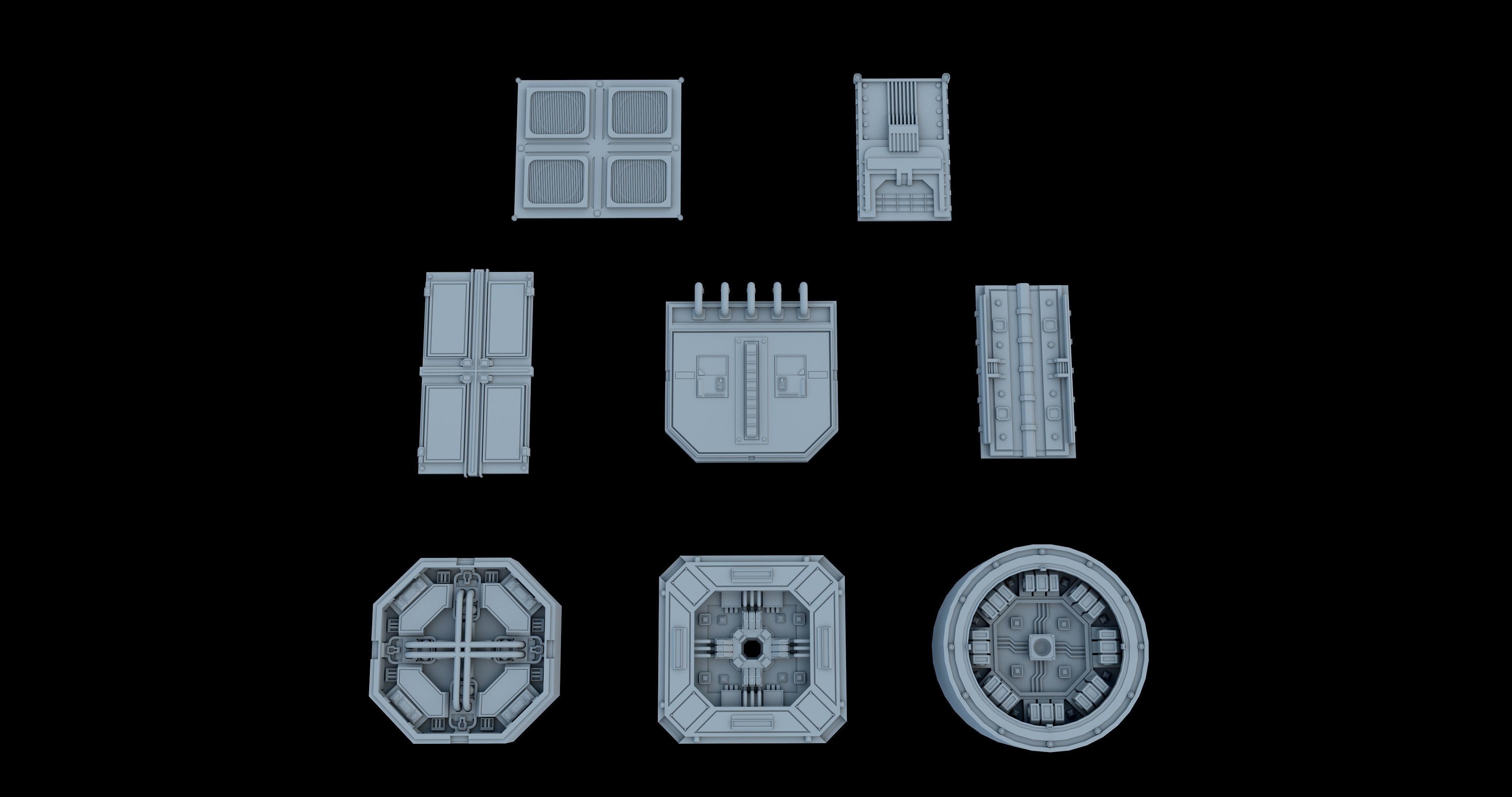 Sci-Fi Greeble Kitbash 3D model | CGTrader