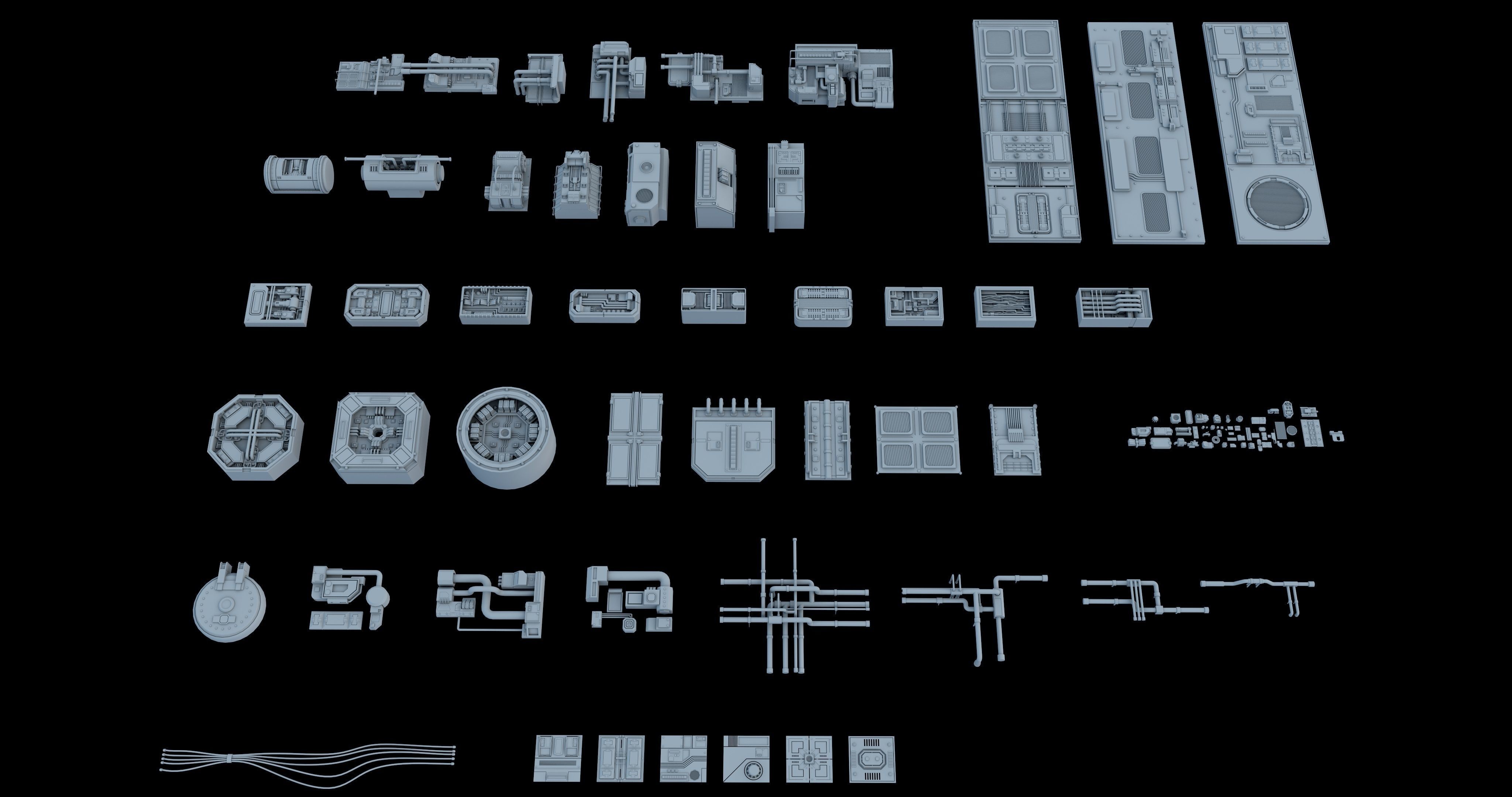 Sci-Fi Greeble Kitbash 3D model | CGTrader