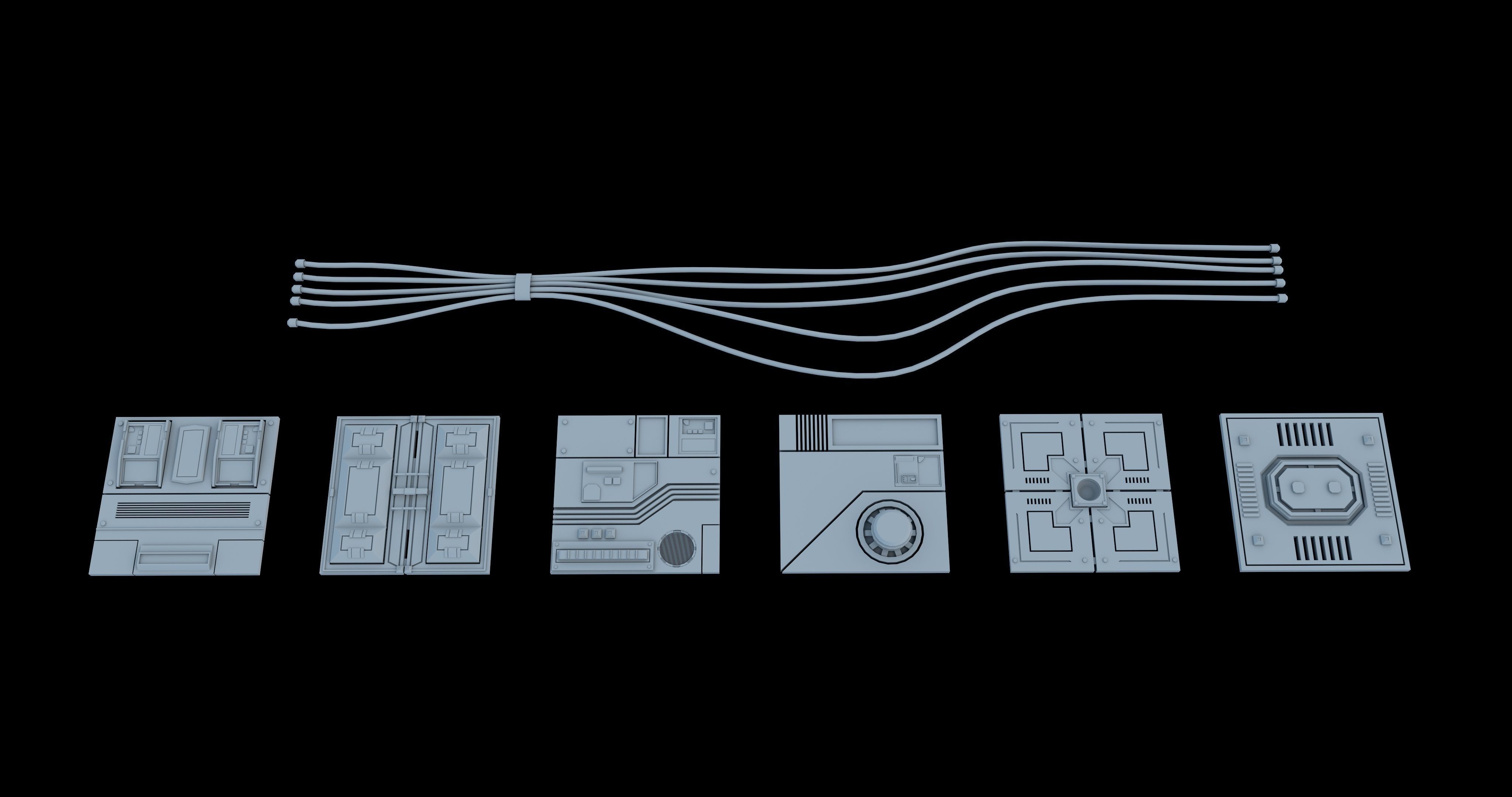 Sci-Fi Greeble Kitbash 3D model | CGTrader