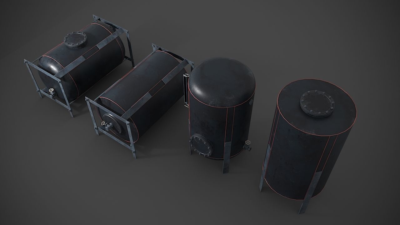 Liquid storage models pack free 3D model | CGTrader