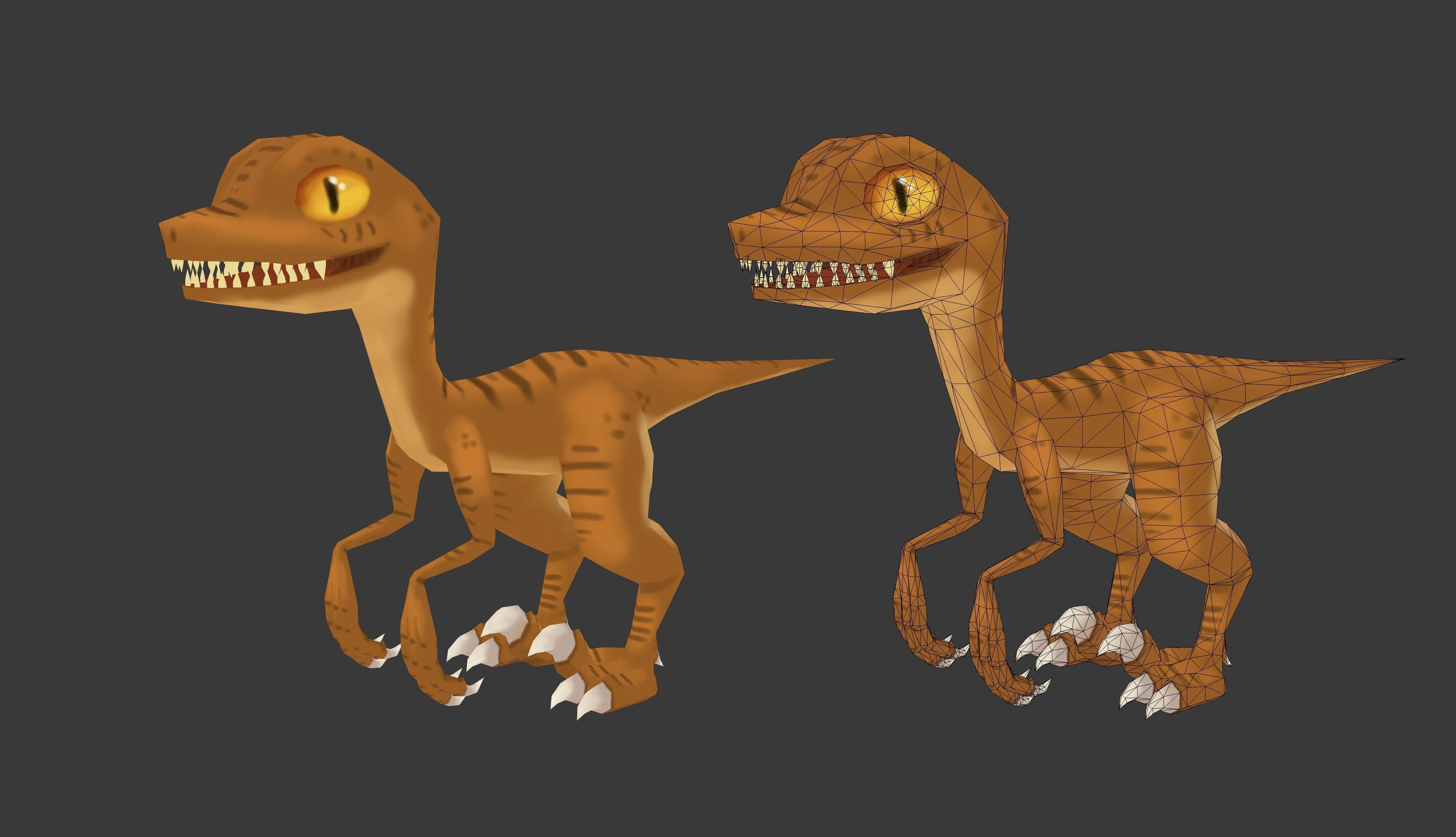 3D model Low Poly Raptor Animated VR / AR / low-poly | CGTrader