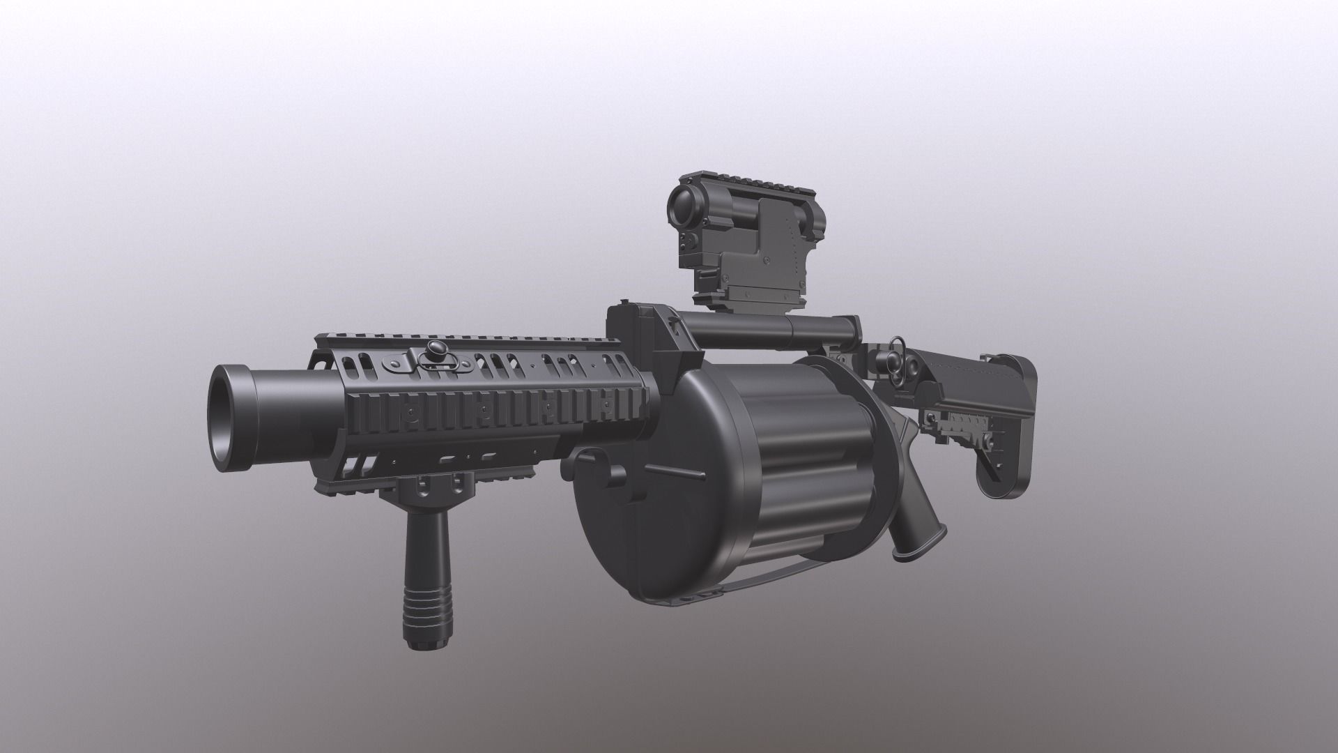 3D M32 Grenade launcher - Highpoly model | CGTrader
