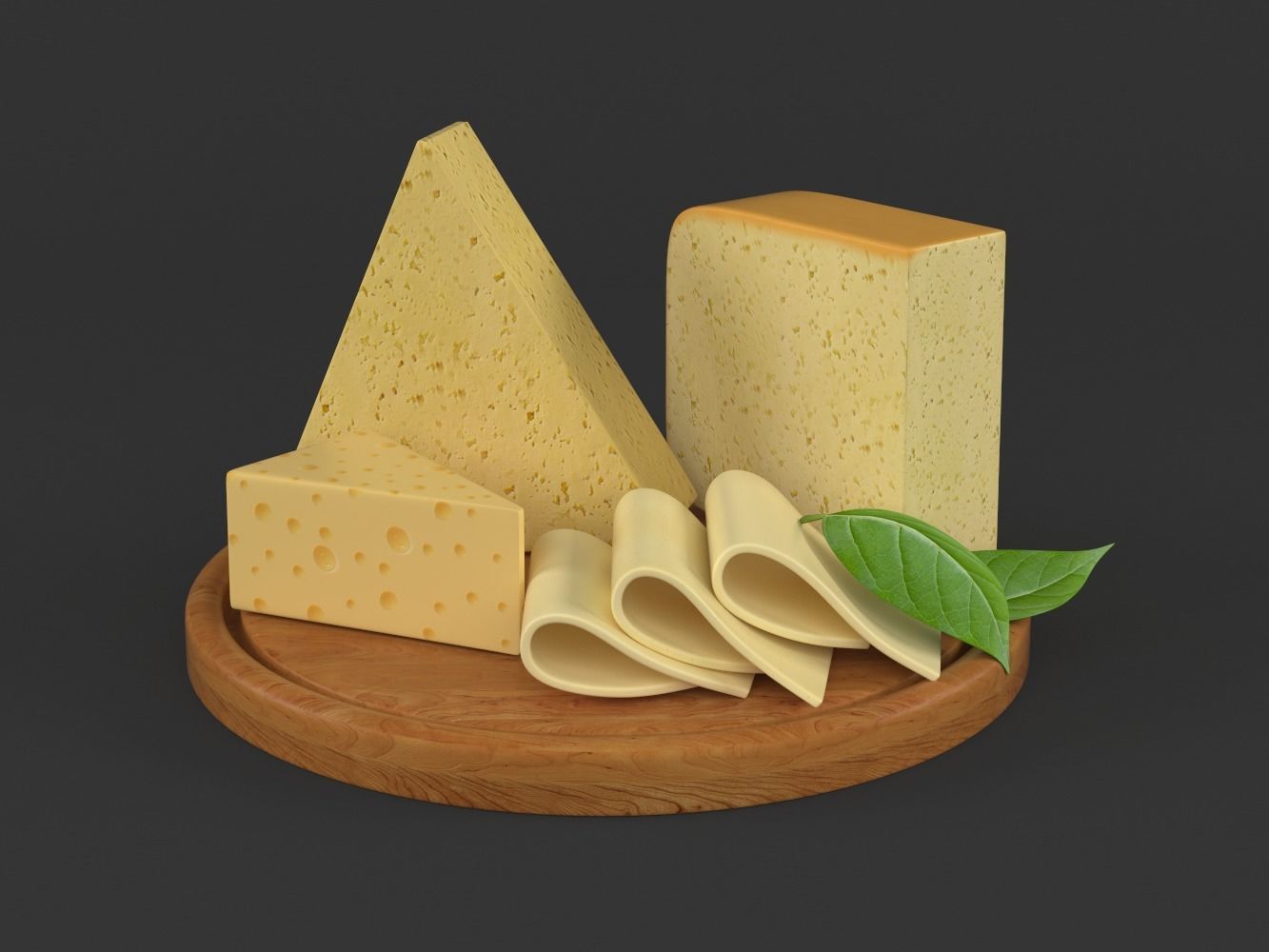 Cheese Set 3D model MAX OBJ FBX