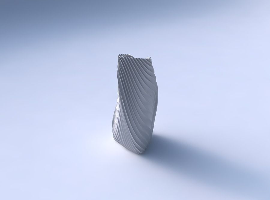 Vase twist curved tipping triangle with wavy extruded lines 3 3D model ...