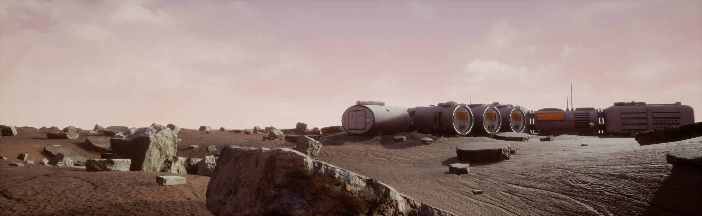 3D model Space Mars Colony Scene 8K Textures and UnrealEngine Scene VR ...