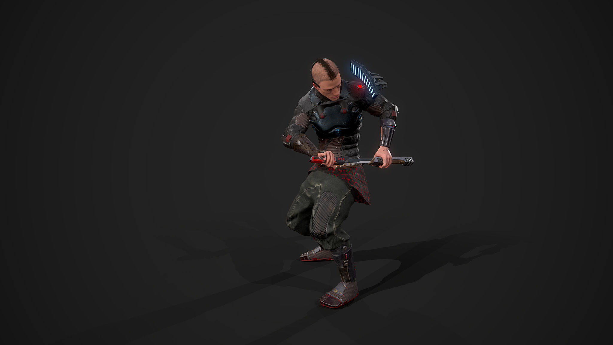3D model Cyber samurai VR / AR / low-poly rigged animated | CGTrader