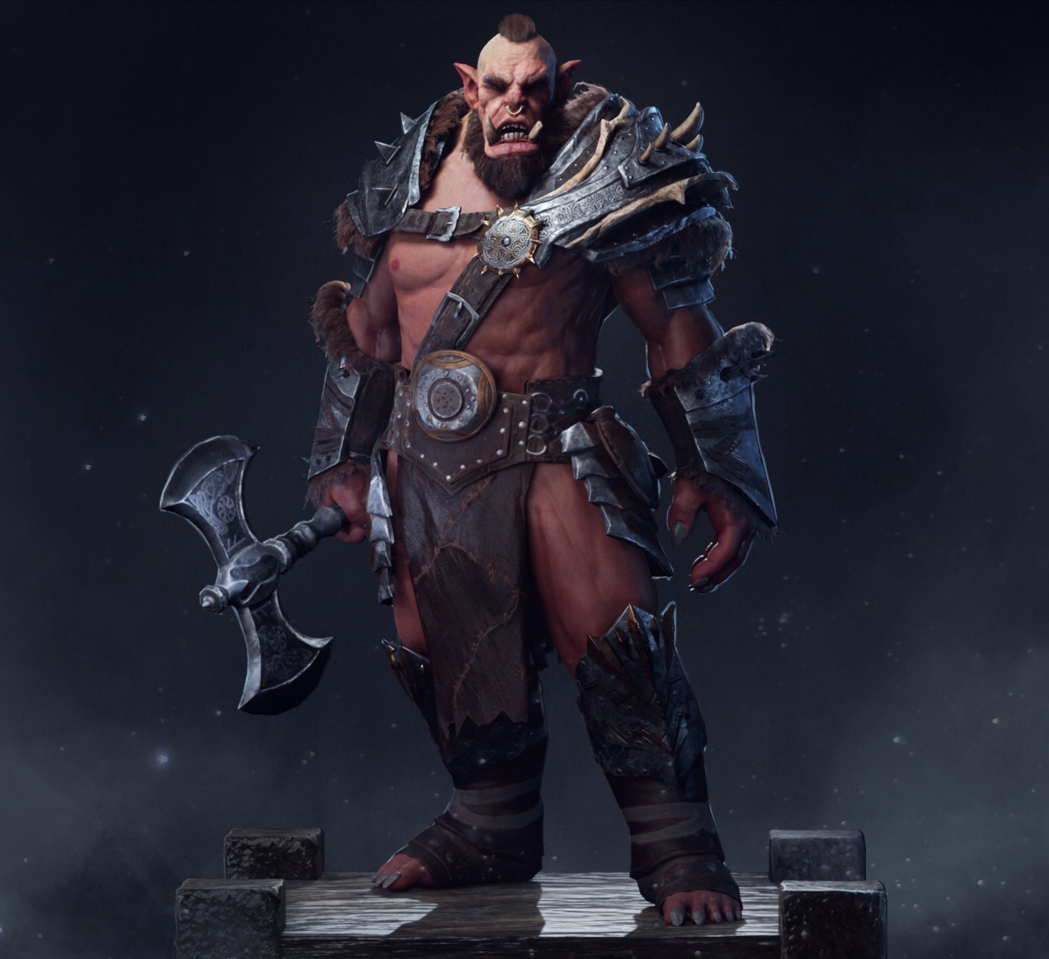 3D model Orc warrior VR / AR / low-poly rigged animated | CGTrader