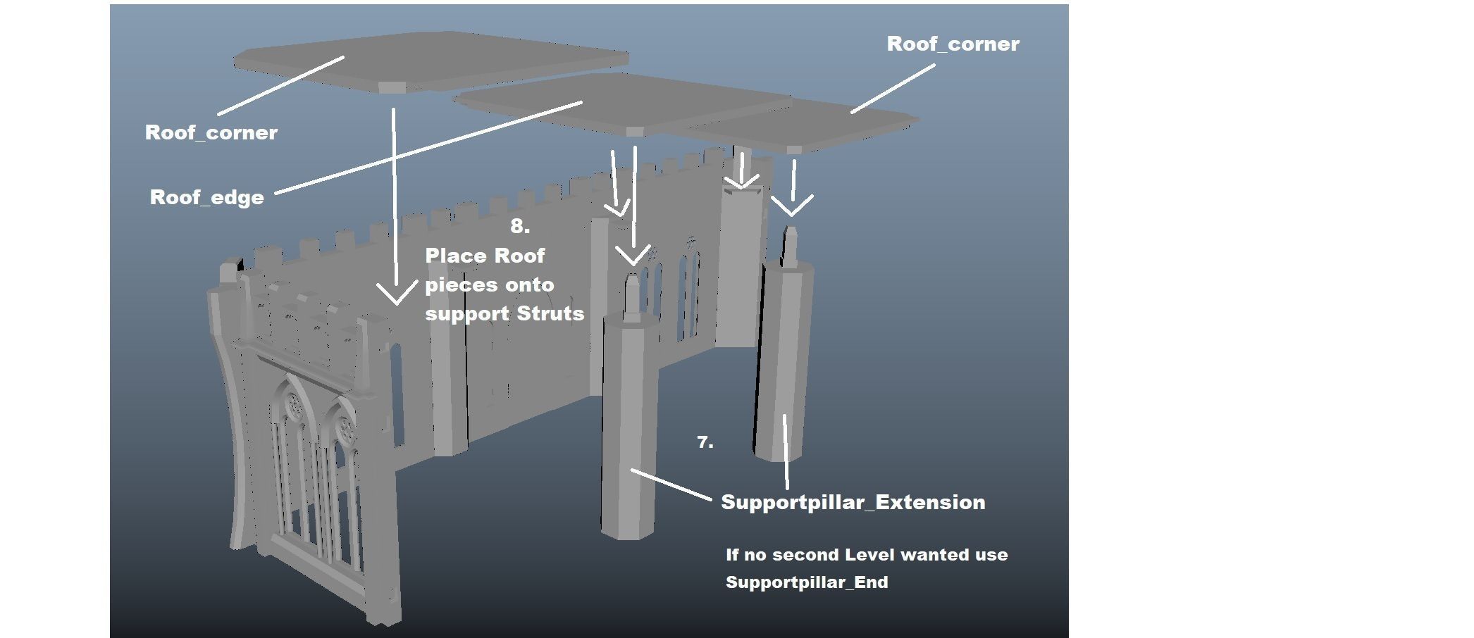 Modular gothic building -stl 3D model 3D printable | CGTrader