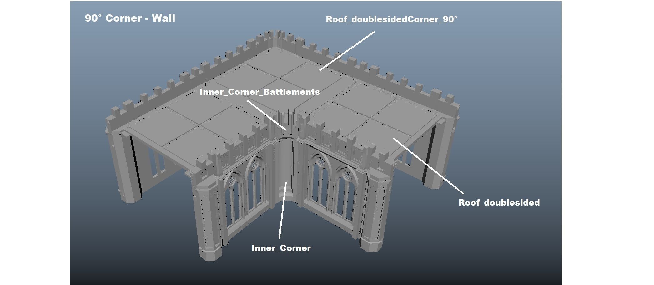 Modular gothic building -stl 3D model 3D printable | CGTrader