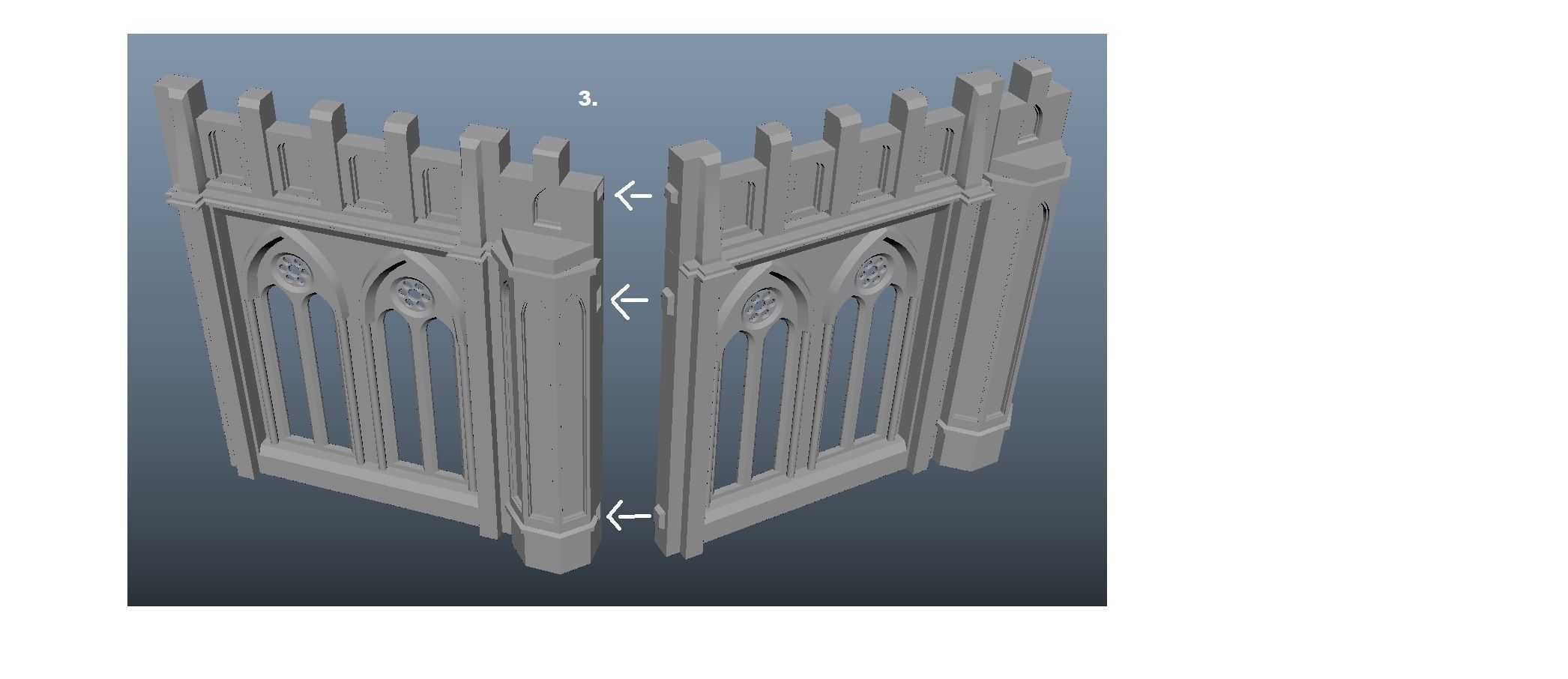 Modular gothic building -stl 3D model 3D printable | CGTrader