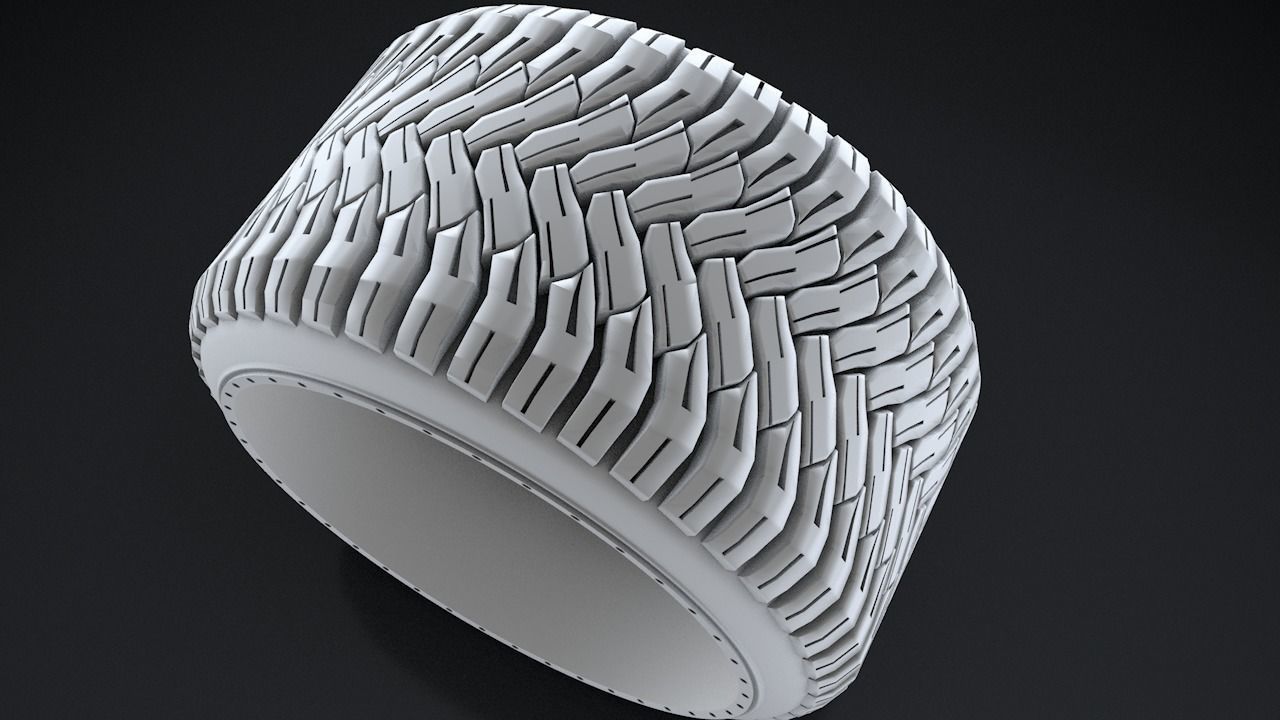 Truck Low Profile Tire and Wheel 3D Printable 3D model 3D printable ...