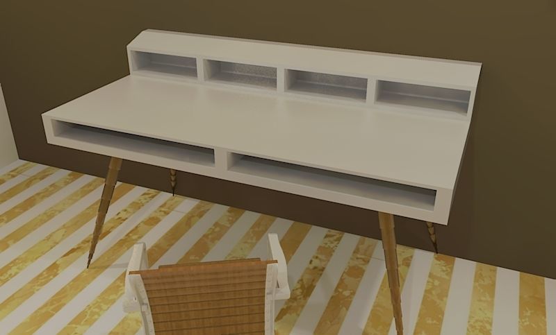 Study Table free 3D model | CGTrader