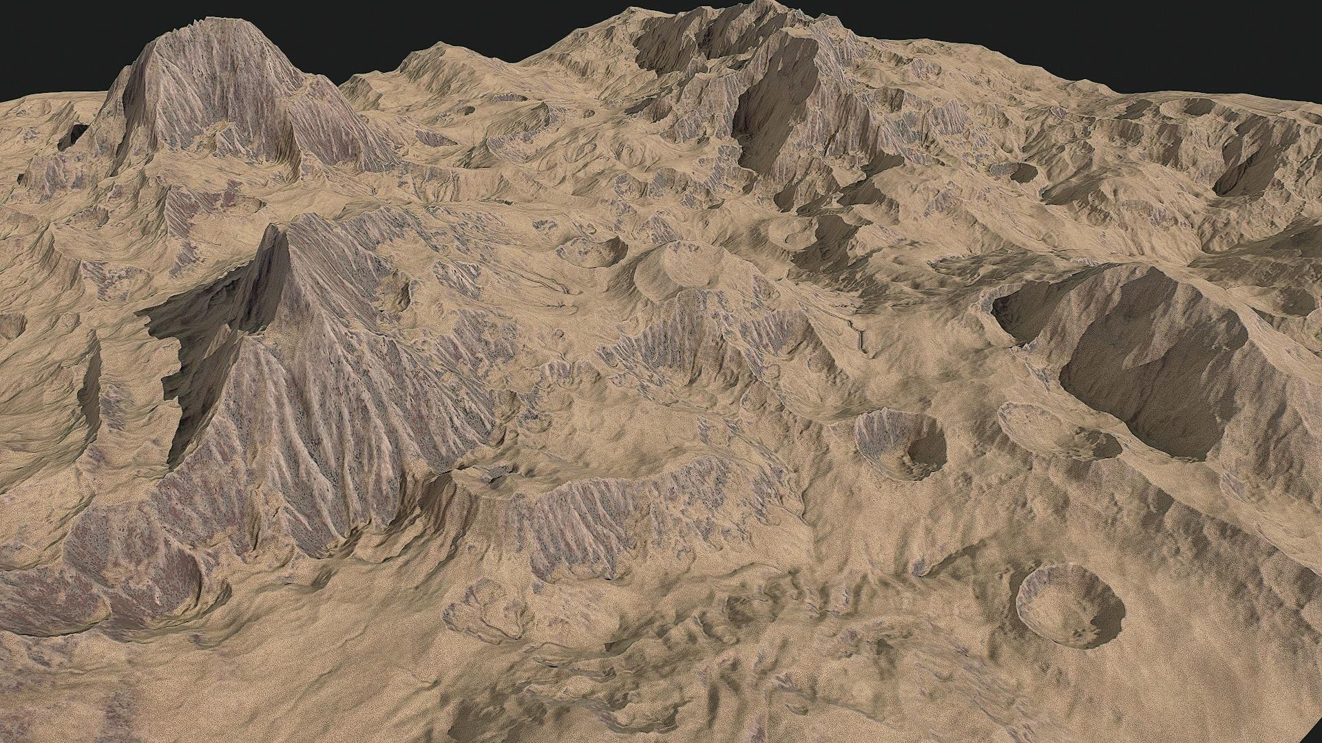 3D model Tileable sci fi moon landscape environment asset VR / AR / low ...