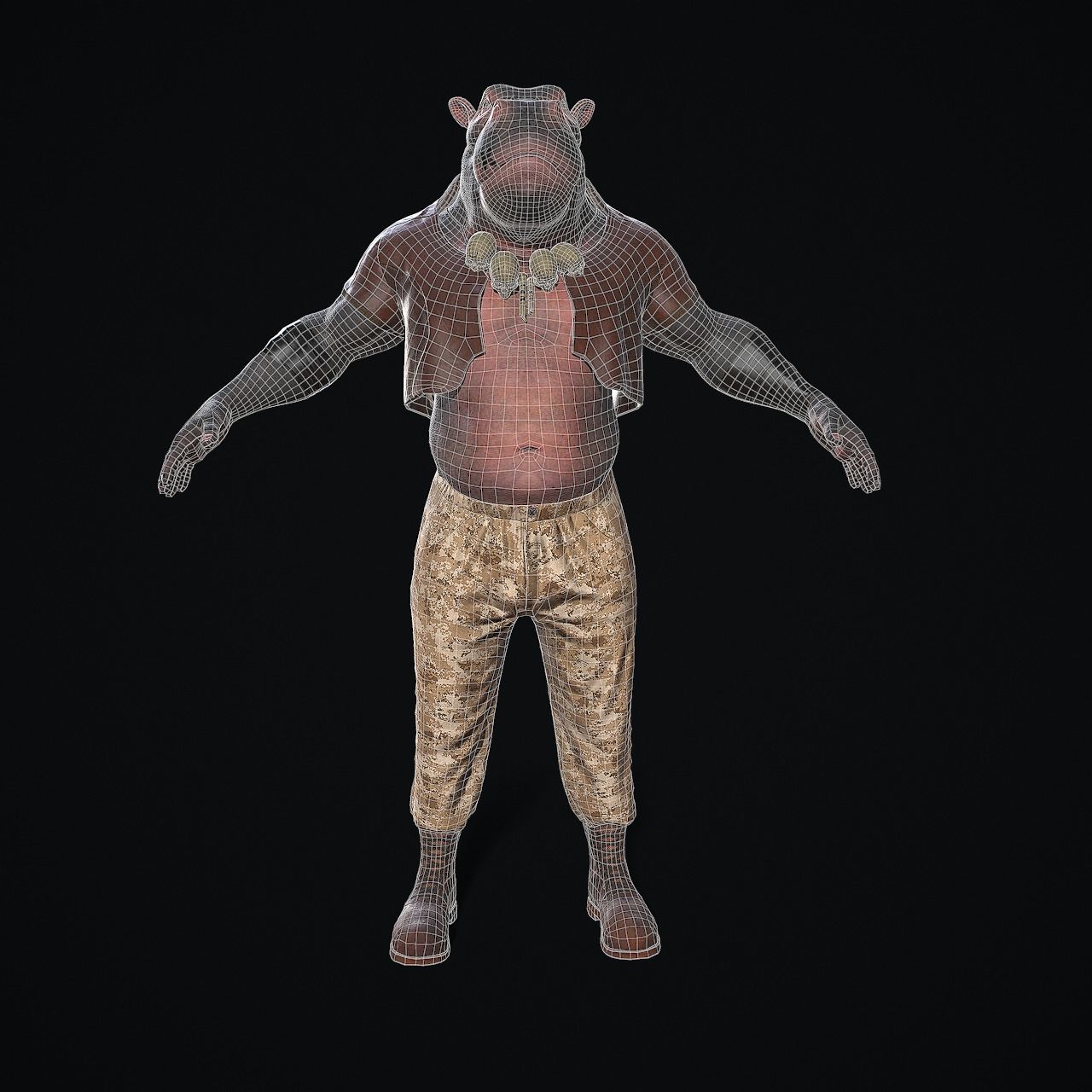 3D model Hippo character VR / AR / low-poly rigged animated | CGTrader