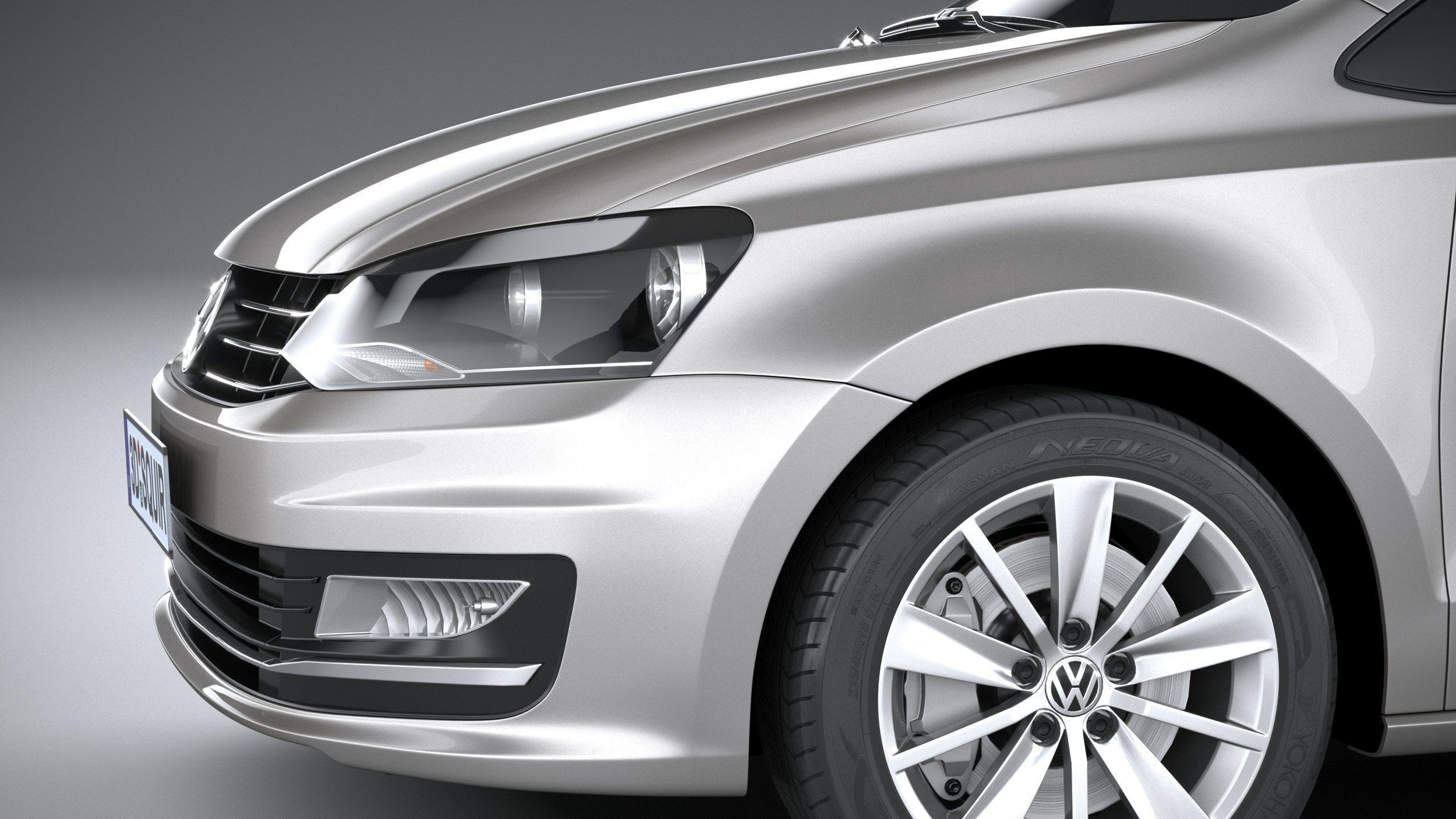 Volkswagen Polo Sedan 2017 3D model | CGTrader