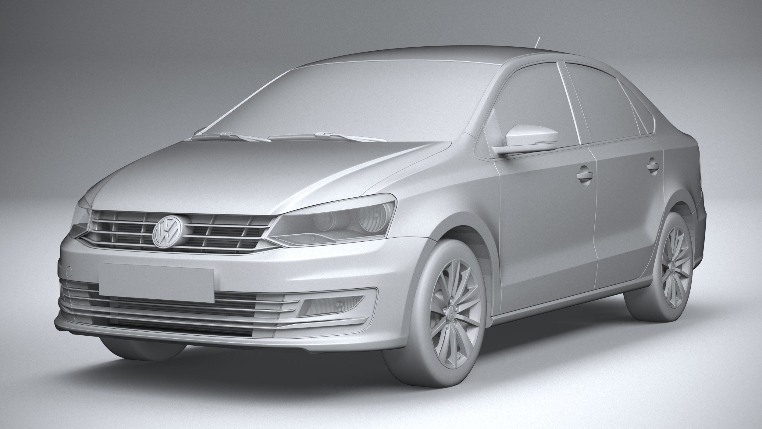Volkswagen Polo Sedan 2017 3D model | CGTrader