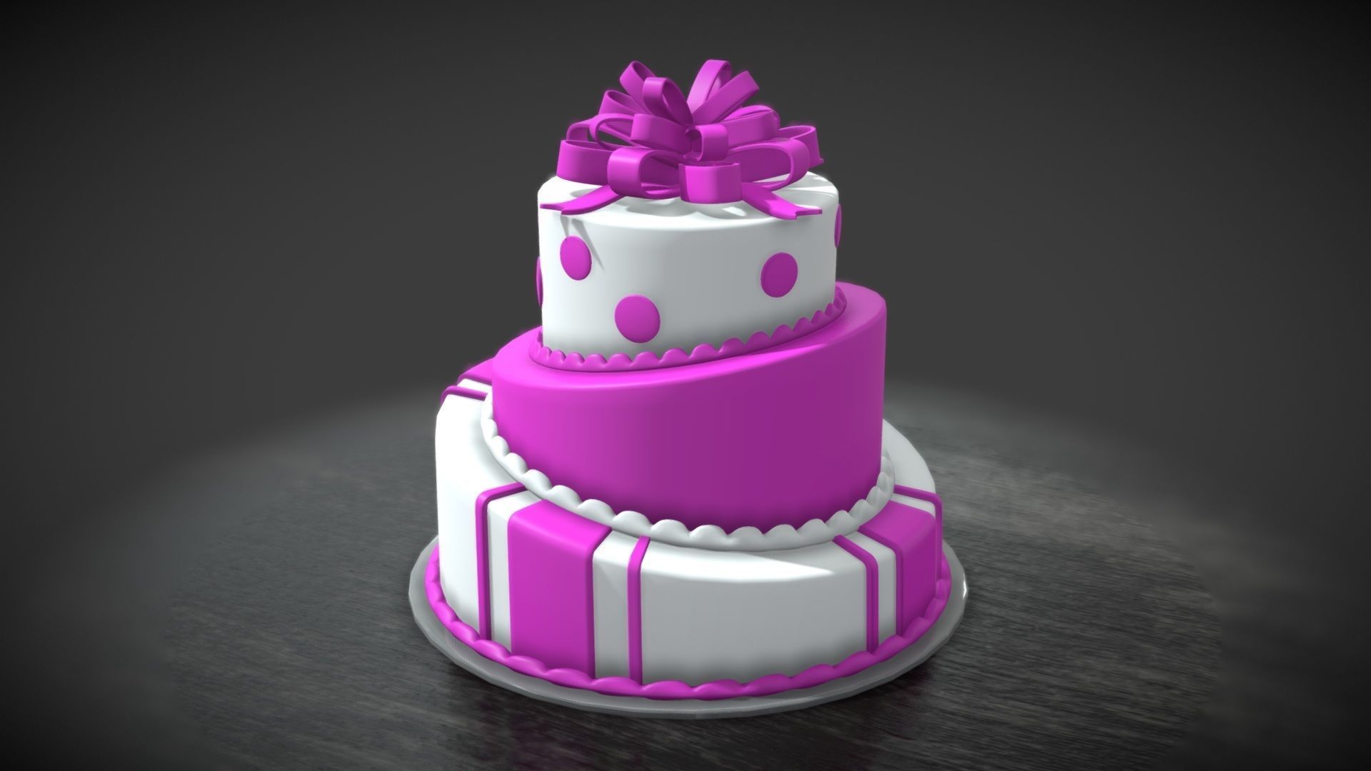 miscellaneous Cake Three Layers 3D model | CGTrader