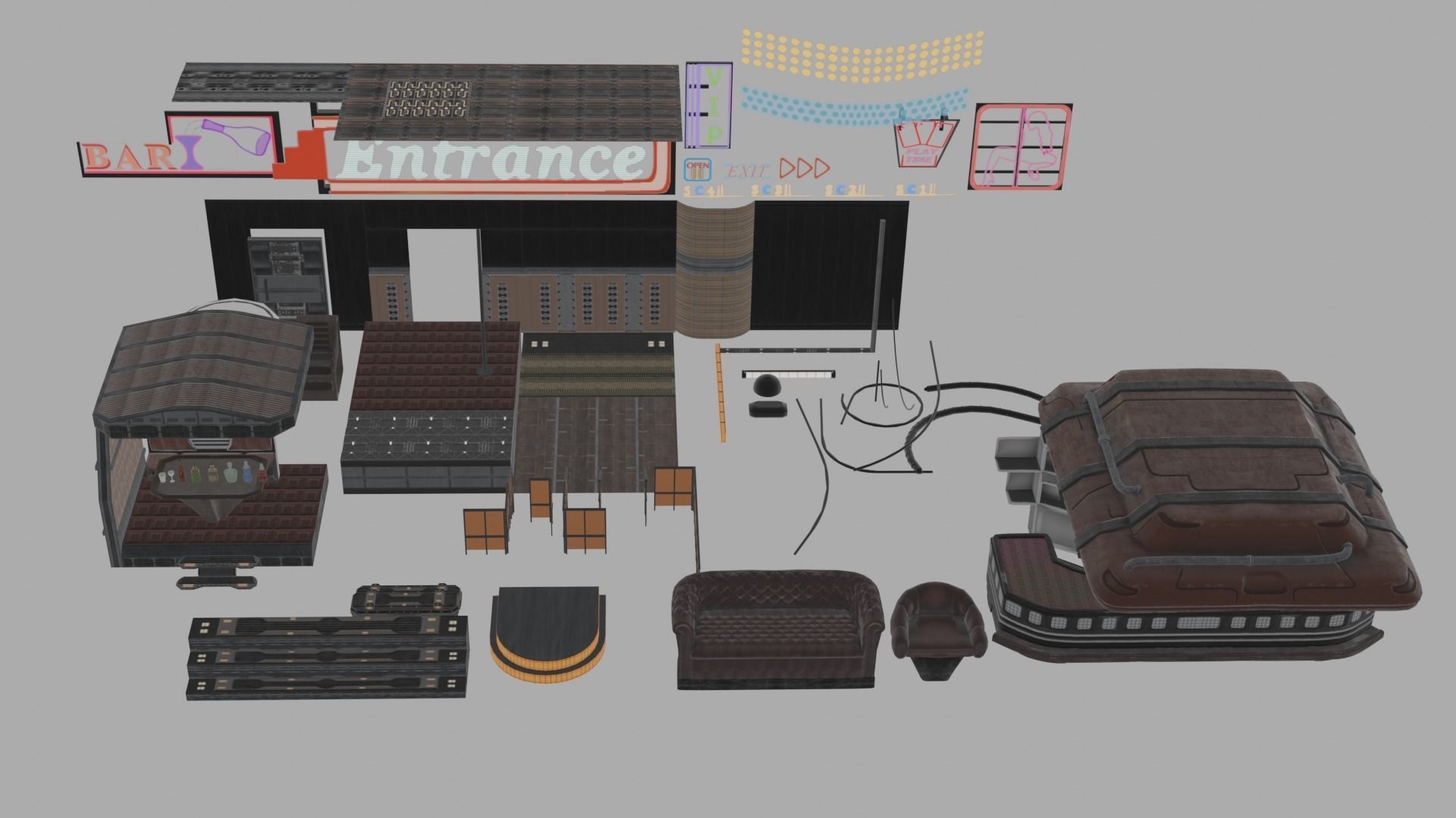 3D model Artsate - Futuristic Bar Environment VR / AR / low-poly | CGTrader