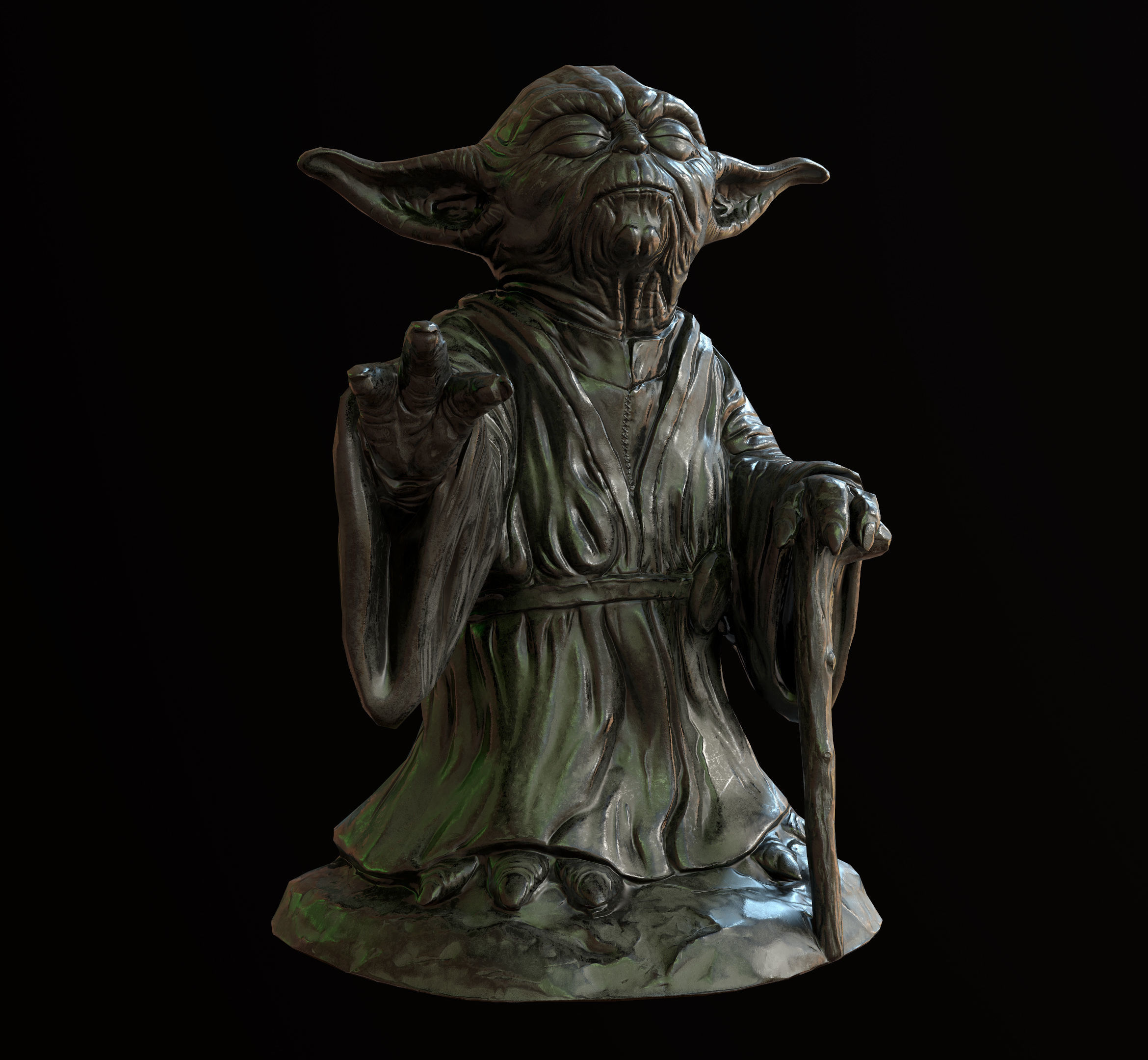 3D model Yoda Figurine fan lowpoly PBR 3d model VR / AR / low-poly ...