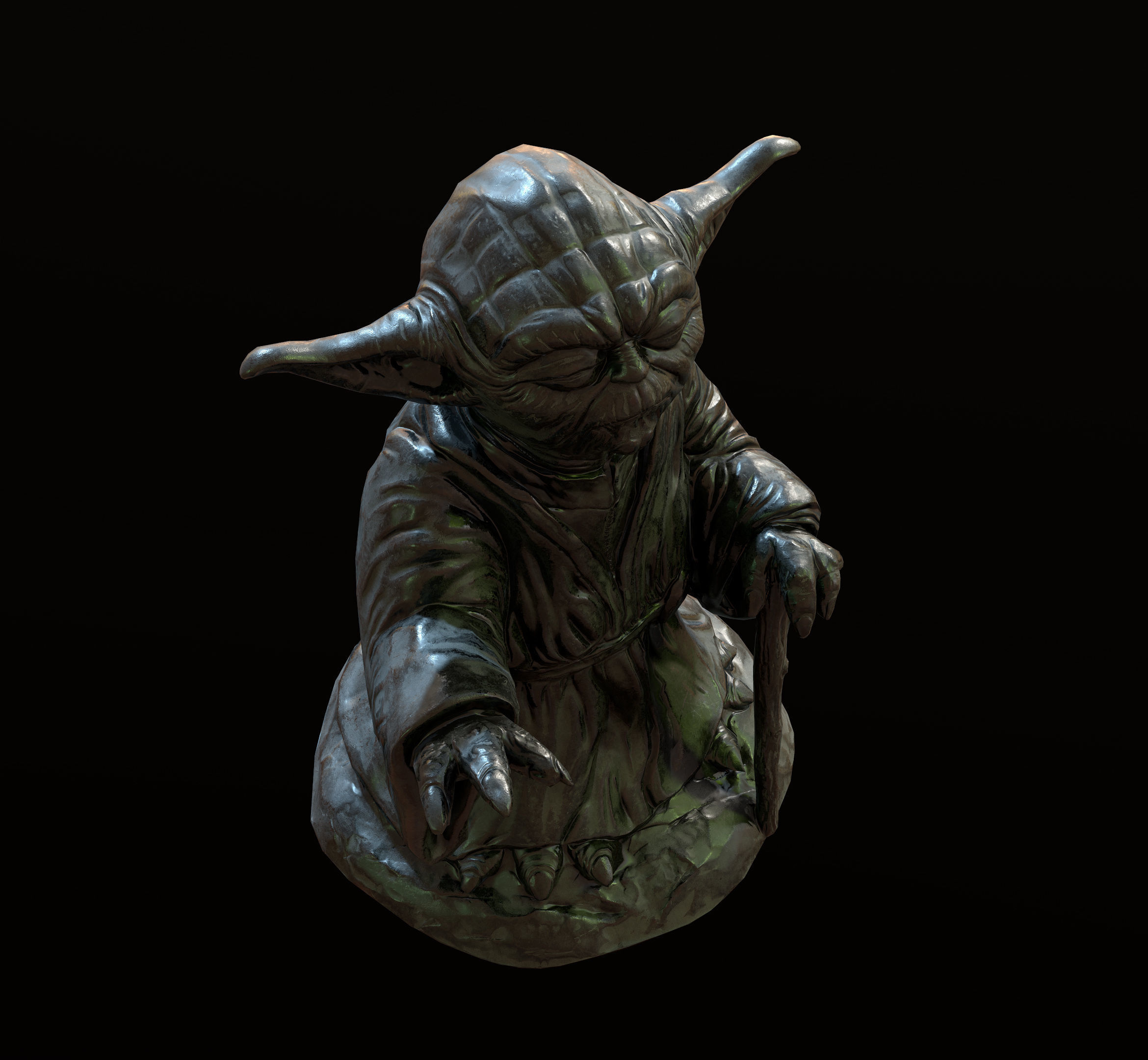 3D model Yoda Figurine fan lowpoly PBR 3d model VR / AR / low-poly ...