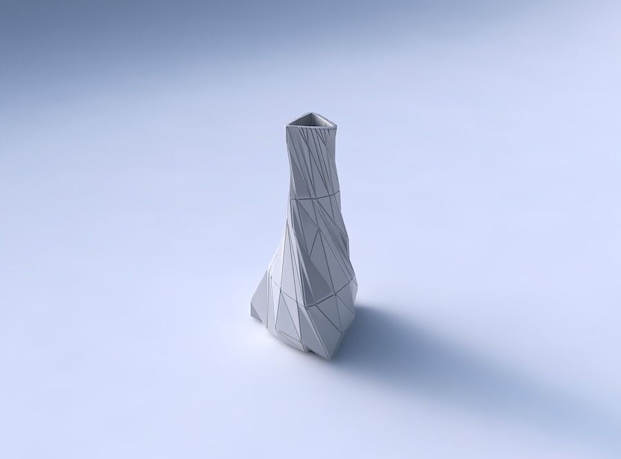 Vase twist tilted triangle with twisted random triangle plates 3D model ...