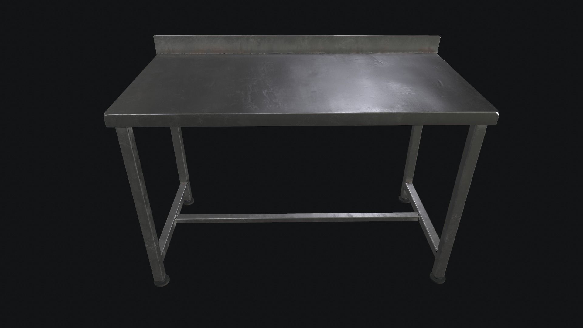 3D model Welded industrial stainless steel table VR / AR / low-poly ...