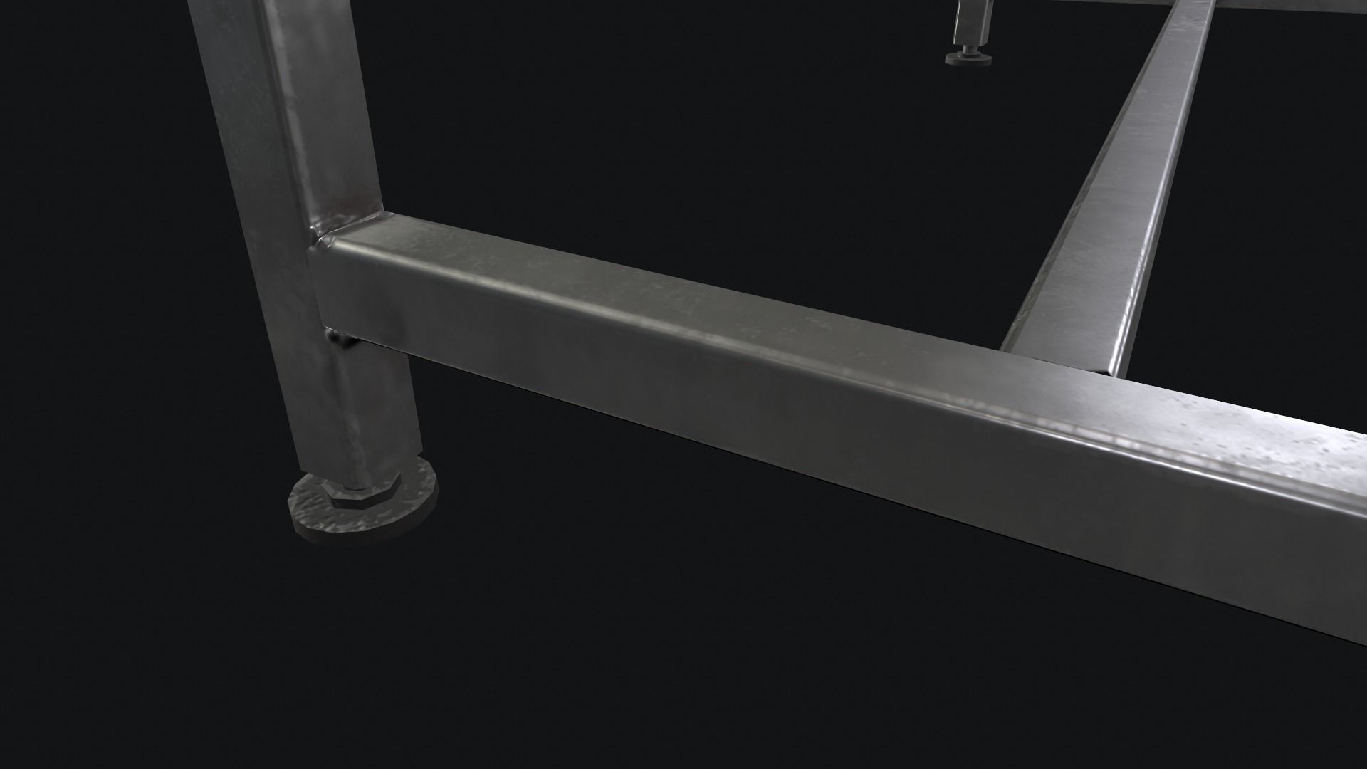 3D model Welded industrial stainless steel table VR / AR / low-poly ...