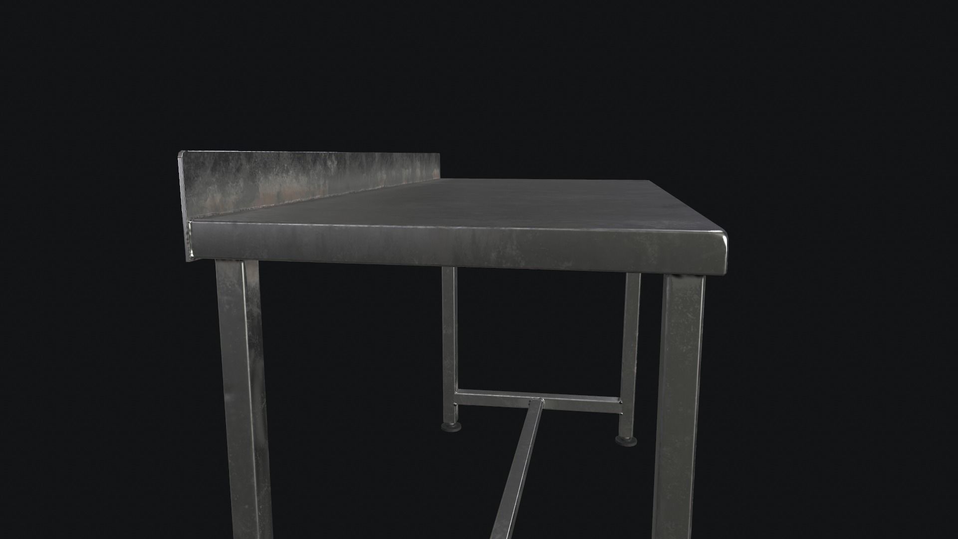 3D model Welded industrial stainless steel table VR / AR / low-poly ...