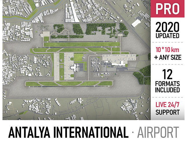 3D model Antalya Airport - AYT VR / AR / low-poly | CGTrader