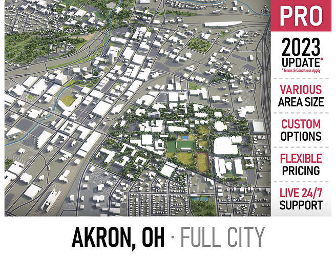 3D model Akron - Ohio VR / AR / low-poly | CGTrader