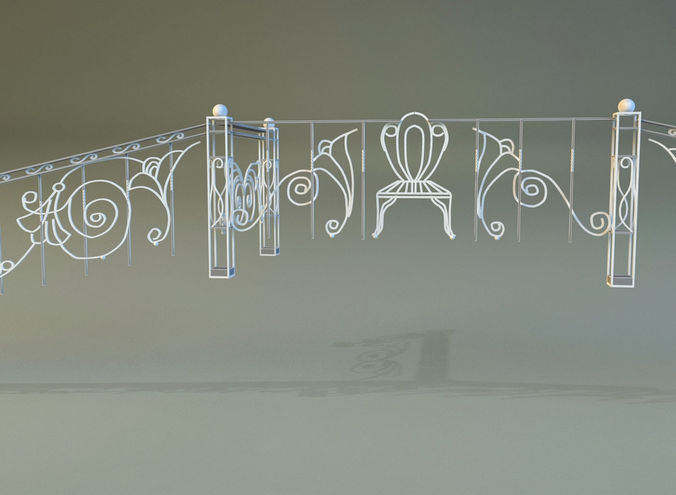 Forged railing 3D Model MAX OBJ 3DS FBX MTL | CGTrader.com
