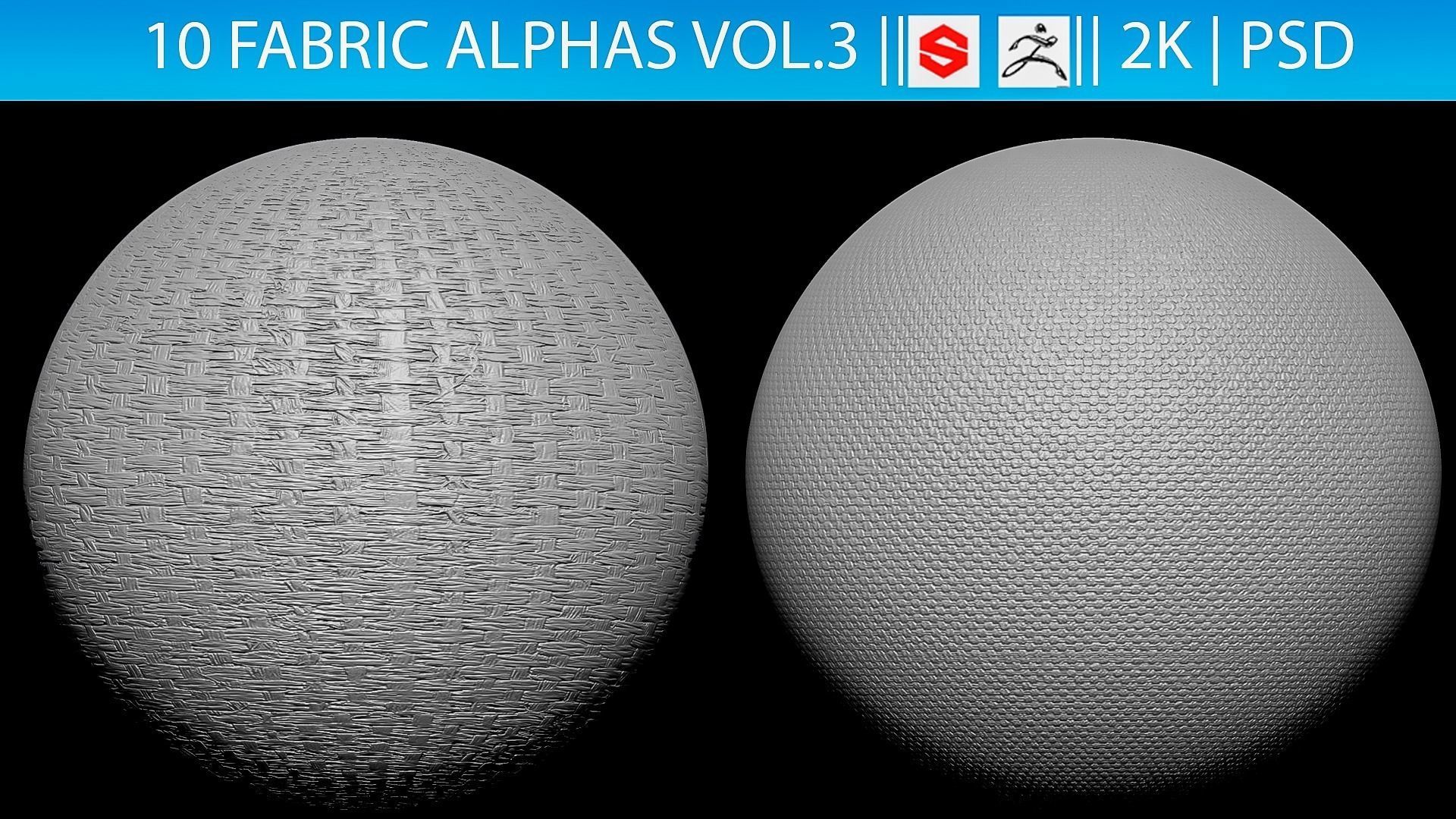 10 Fabric Alphas Vol 3 for ZBrush and Substance 3D model | CGTrader