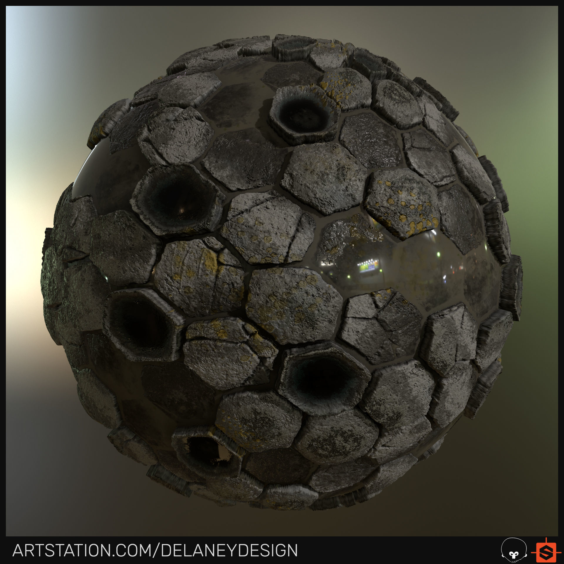 PBR Material Hexagon floor Texture | CGTrader