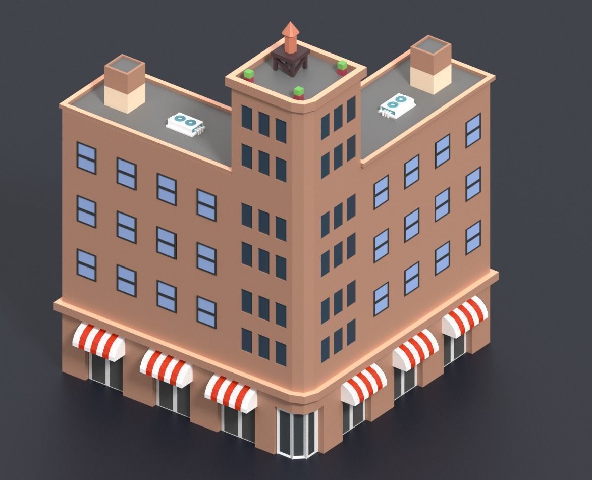3D model Low Poly City VR / AR / low-poly | CGTrader