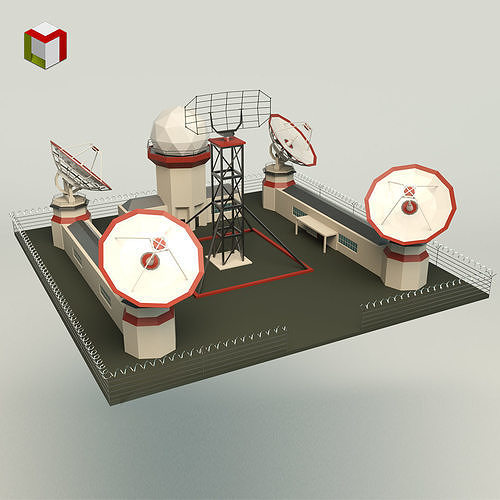 3D model Low Poly Radar Station VR / AR / low-poly | CGTrader