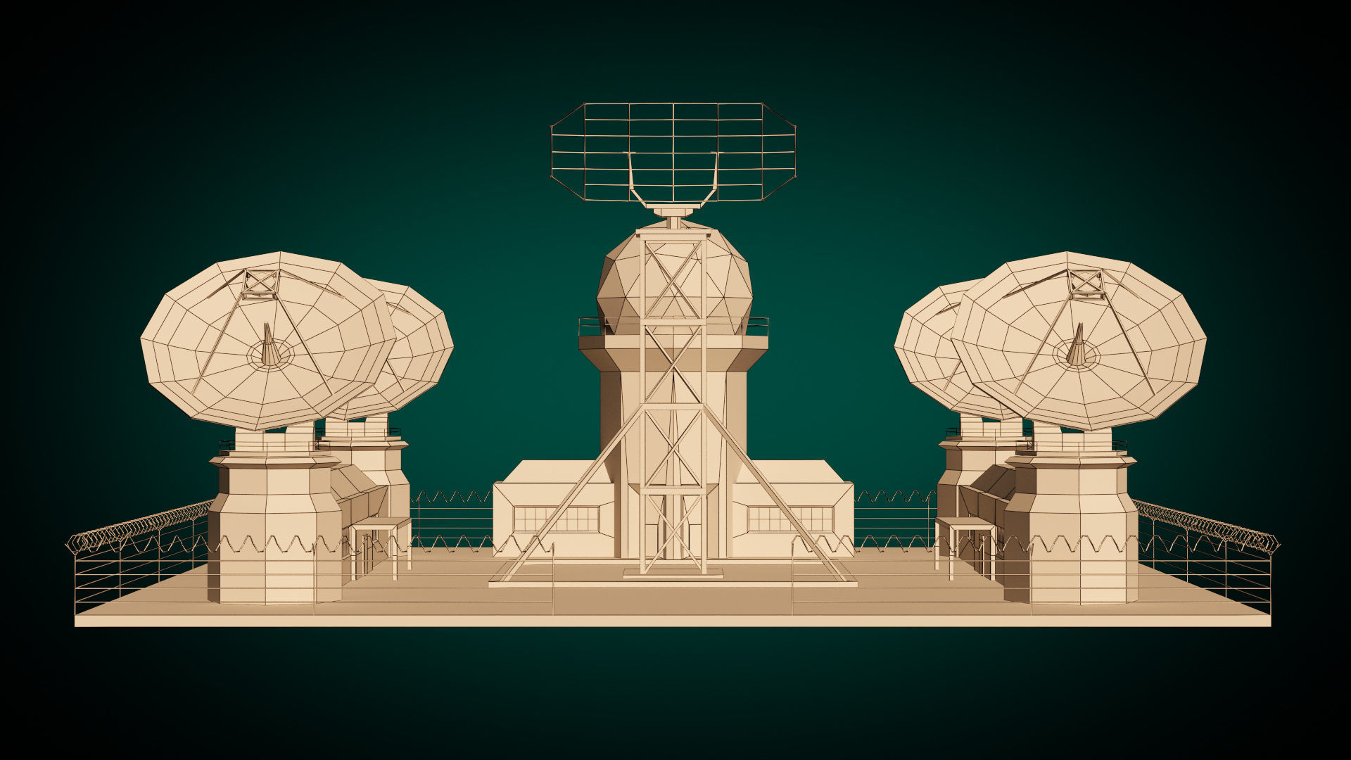 3D model Low Poly Radar Station VR / AR / low-poly | CGTrader