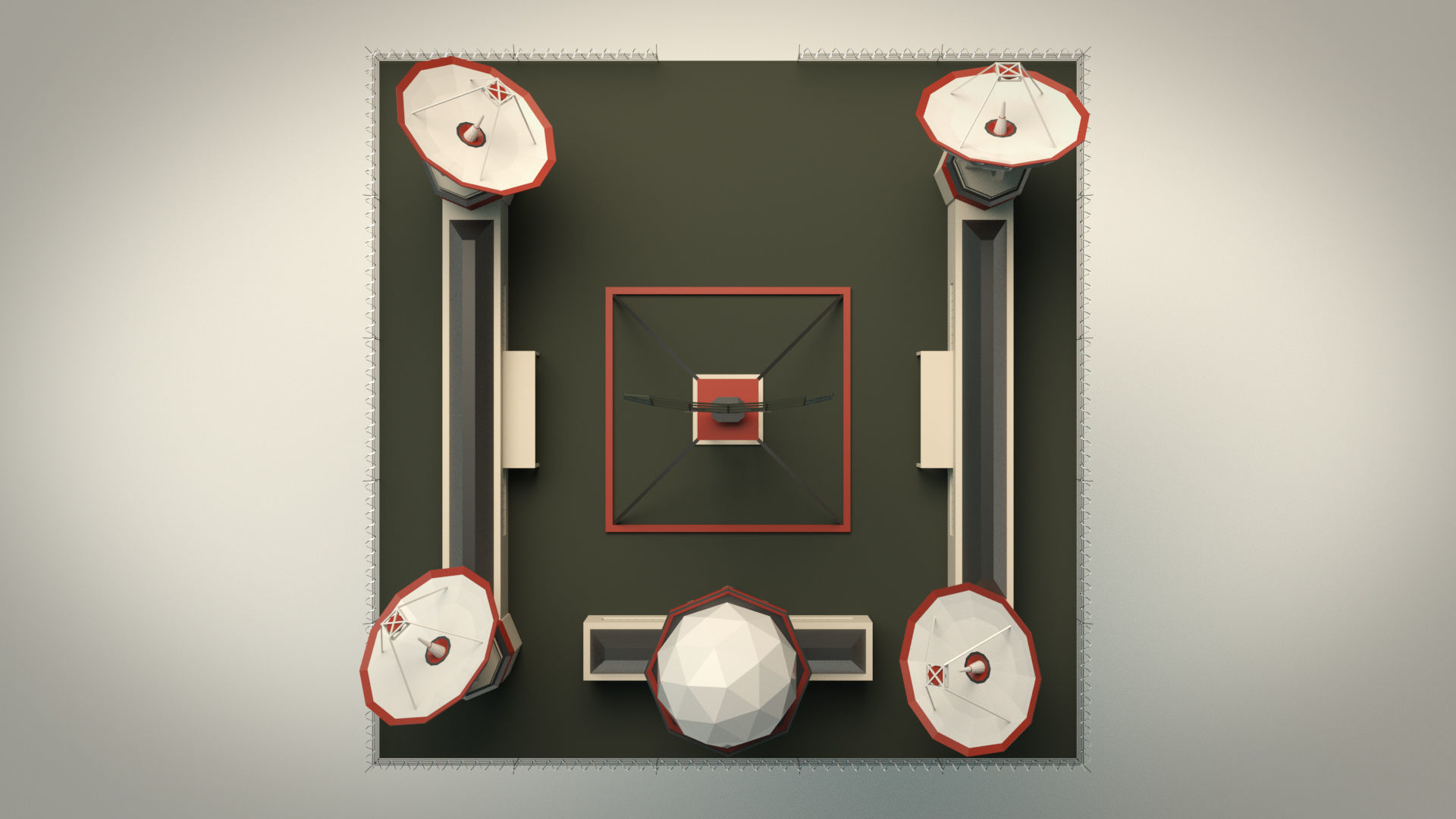 3D model Low Poly Radar Station VR / AR / low-poly | CGTrader