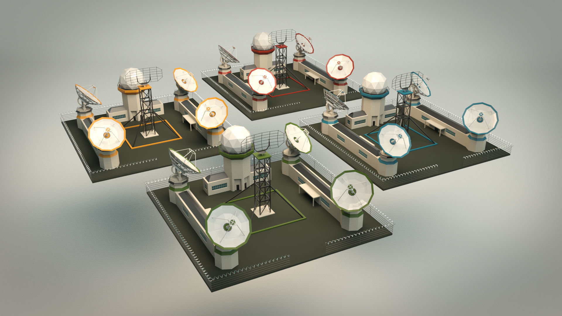 3D model Low Poly Radar Station VR / AR / low-poly | CGTrader