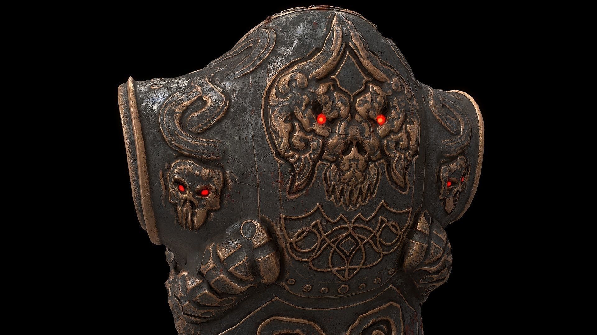 3D model Low poly fantasy undead armor for character customisation VR ...