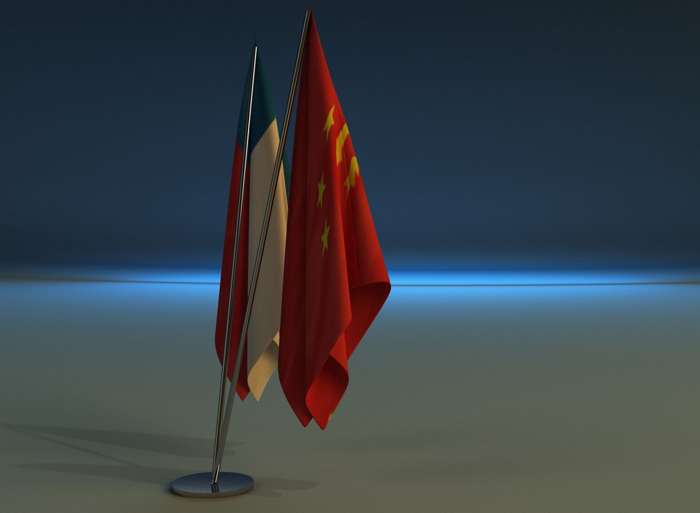 Flag stand two 3D model | CGTrader