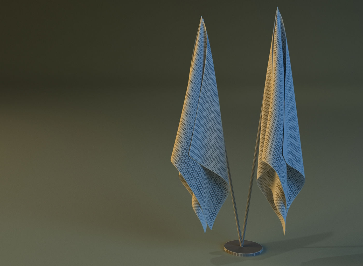 Flag stand two 3D model | CGTrader
