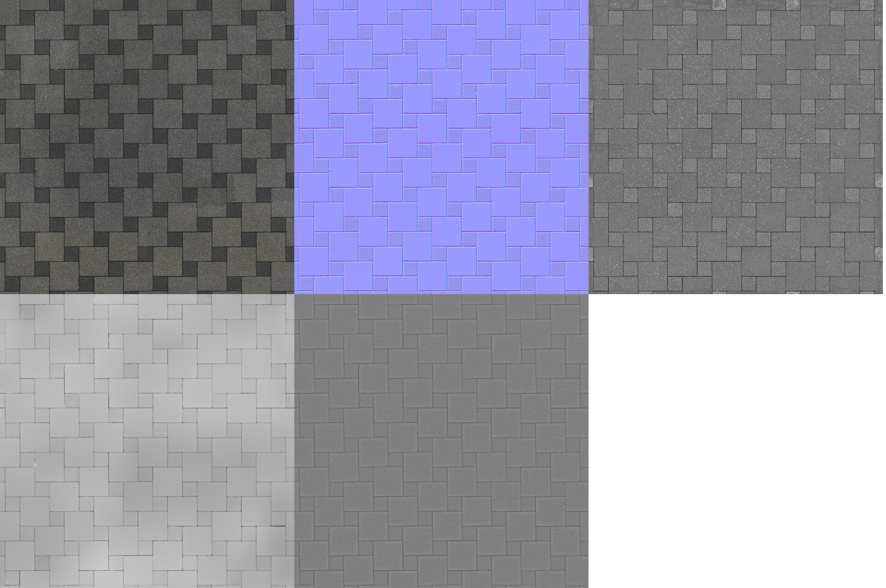 Texture Scanned Seamless Checker Pavement PBR Textures VR / AR / low ...