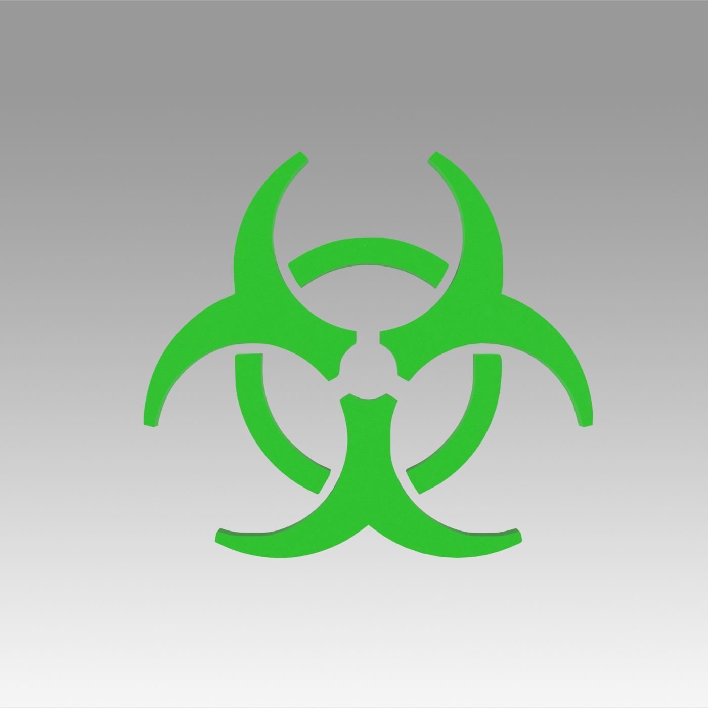 Biohazard symbol Signs green 3D model | CGTrader