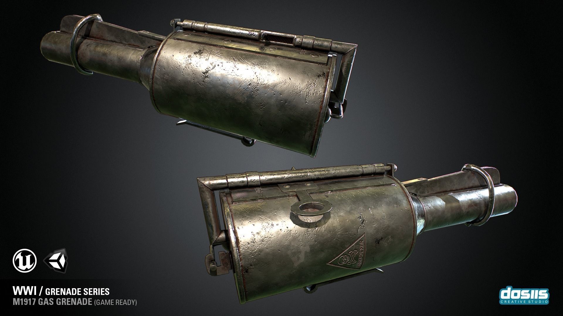 3D model M1917 Gas Grenade - WWI Grenade Series Game Ready VR / AR ...